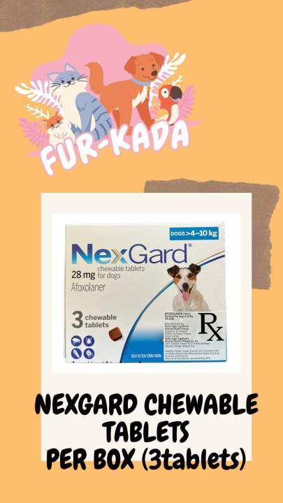 Nexgard Chewable Tablet per BOX (3 Tablets) 4-10KG | Lazada PH