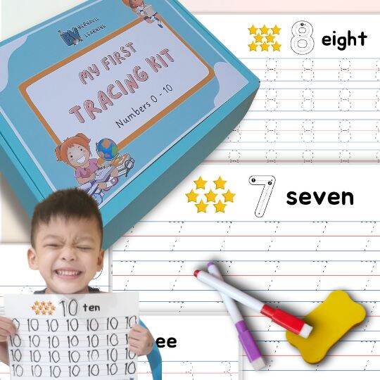 Number Tracing Guide For kids | Laminated Tracing kit ( Numbers 0-10 ...