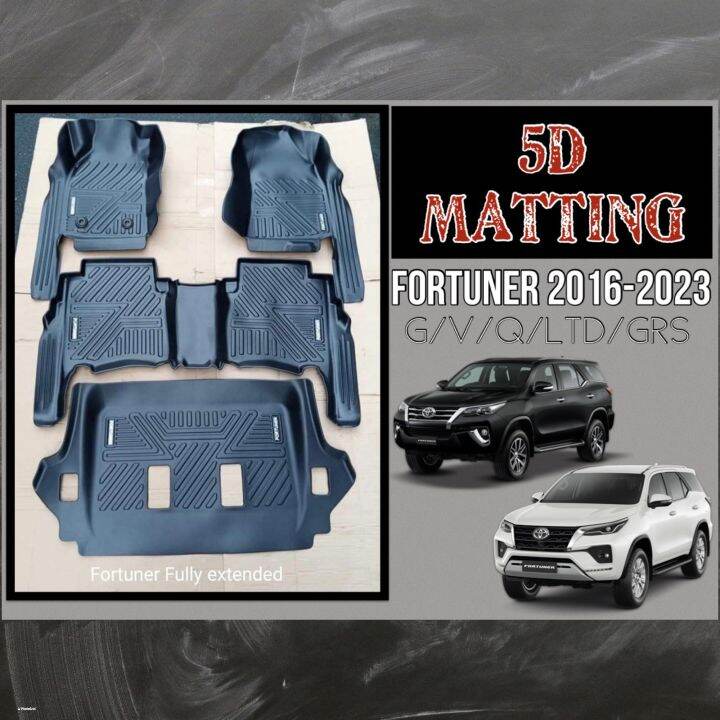 TOYOTA FORTUNER 2016-2023 5D FULLY EXTENDED DEEP DISH MATTING (fortuner ...