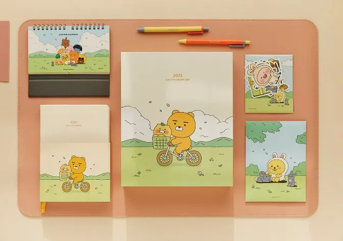 [Kakao Friends] 2023 diary Ryan, Apeach Diary Daily Planner Set ...