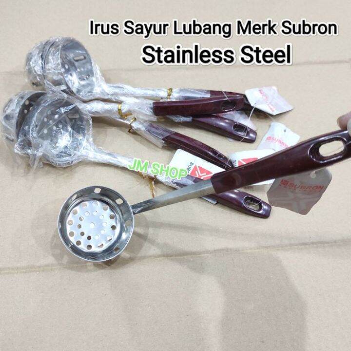 IRUS/CENTONG SAYUR LUBANG GAGANG ANTI PANAS STAINLESS STEEL | Lazada ...