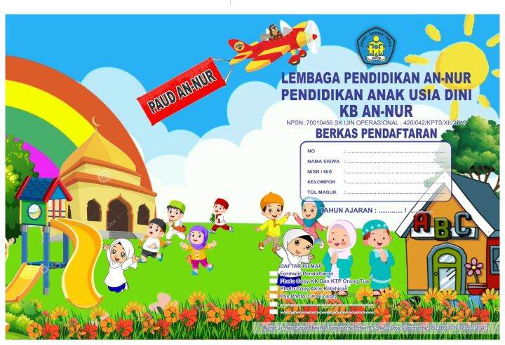 MAP IJAZAH/WISUDA/PPDB TK/PAUD FULL COLOUR, CUSTOM NAMA ALAMAT DAN LOGO ...
