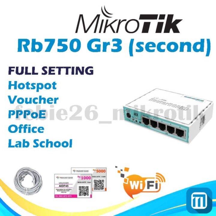 Mikrotik Rb750 Gr3 Full Setting Hotspot Voucher Pppoe Server Rt Rw Net