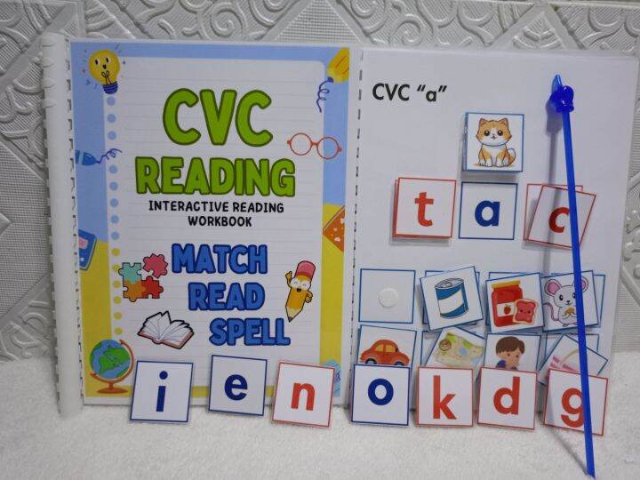 CVC Reading Workbook Interactive Practice Reading Materials Matching ...
