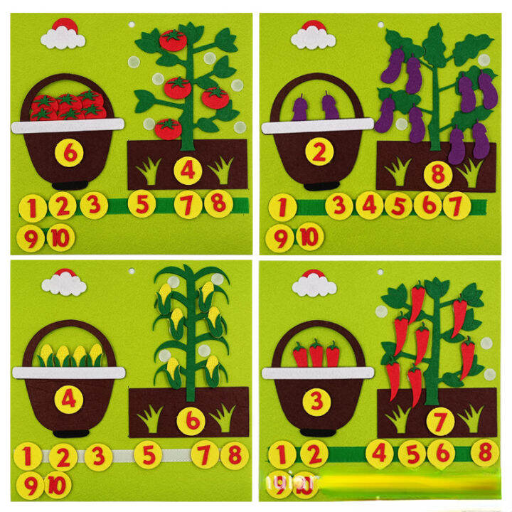 Kid Early Learning Sets Montessori Felt Teaching Toys Educational ...