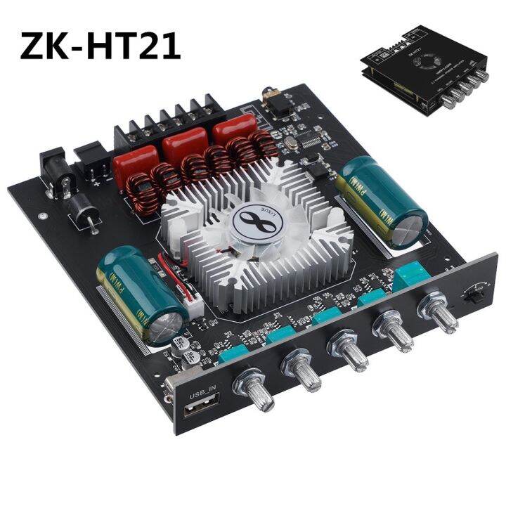 Dikirim Dari Jakarta ZK-HT21 Power Amplifier 160wx160w+220w 2.1-Channel Stereo Bluetooth 5.0 ...