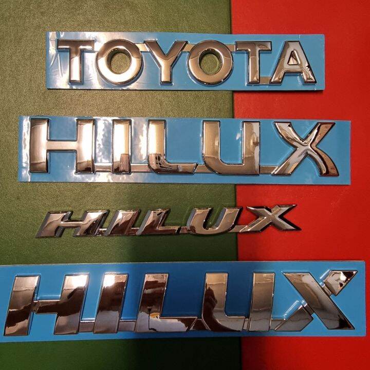 Emblem Logo Toyota Hilux 3 size Abs Chrome silver Plating Emblem Logo ...