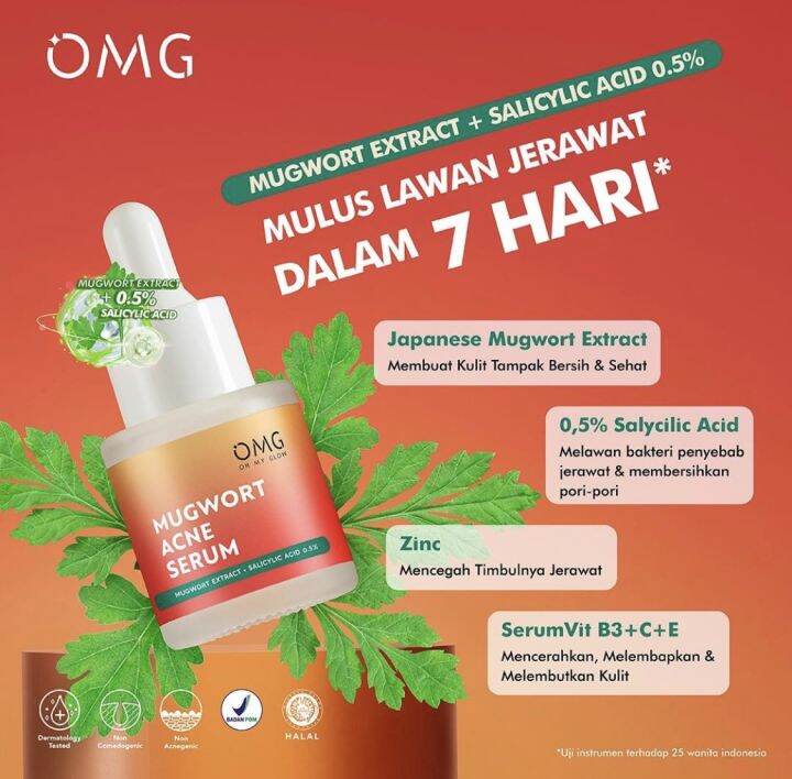 OMG OH MY GLOW Mugwort Acne Serum 20 ml | Lazada Indonesia