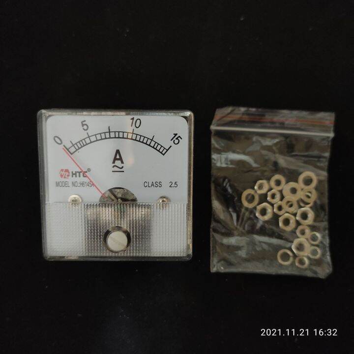 Panel Meter Pengukur Ammeter Analog AC DC 15A WattMeter Multitester ...