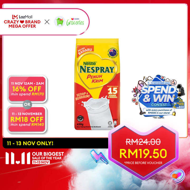 NESPRAY Full Cream Softpack 450g | Lazada