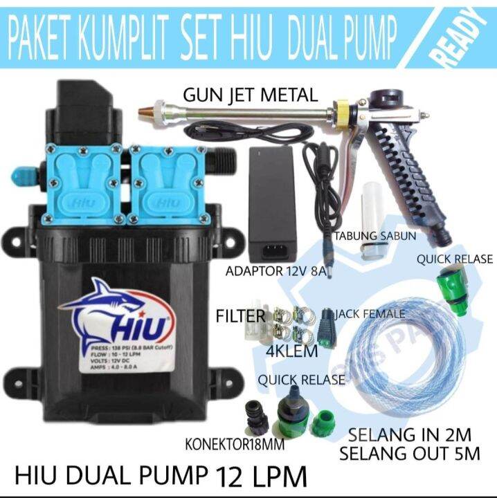 DUAL PUMP HIU 12 LPM PAKET LENGKAP STEAM MOTOR MOBIL SIRAM TANAMAN DLL | Lazada Indonesia