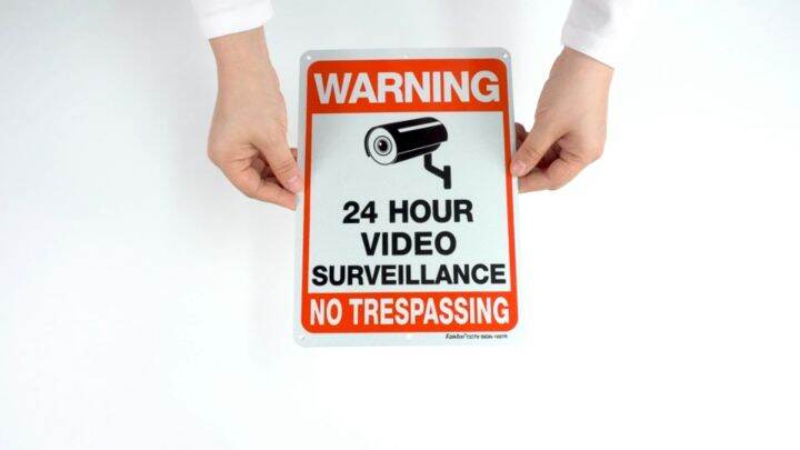 10 X 7 Inch CCTV Signage Warning 24 Hour Monitor Camera Warning Sign ...