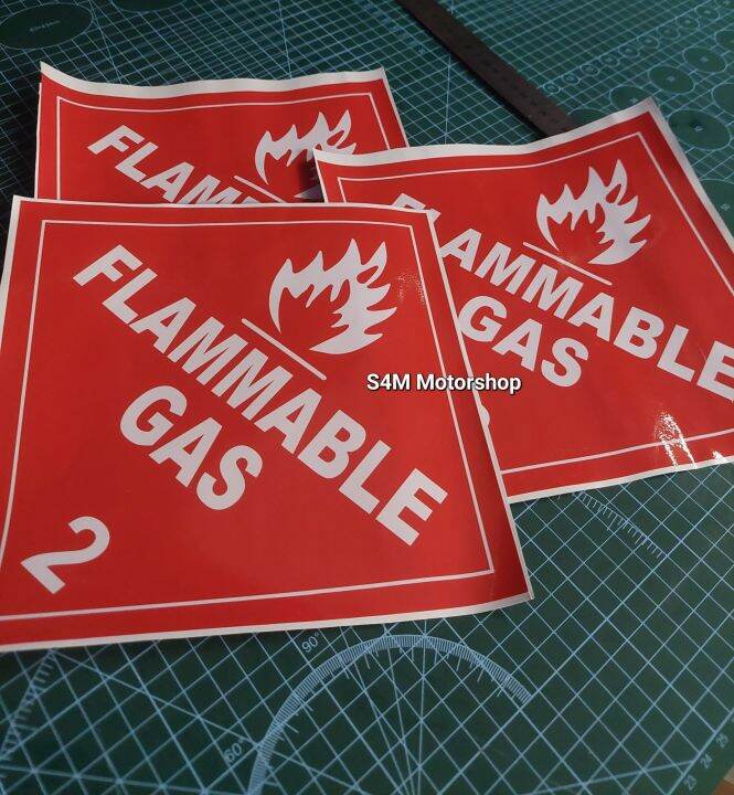FLAMMABLE GAS 2 Sticker 30cmX30cm Waterproof | Lazada PH