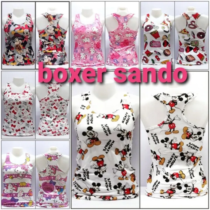 Character Prints Boxer Sando for teens to adult women freesize fit ...