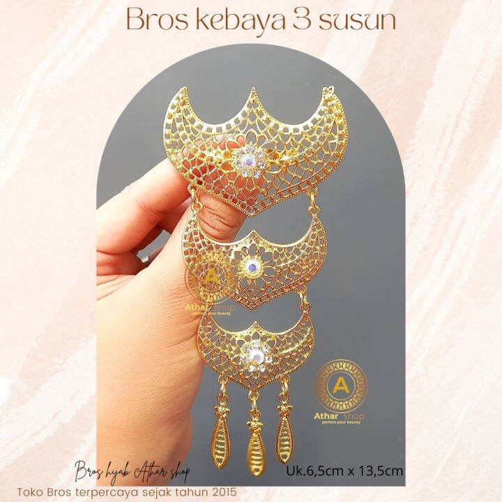 Bros Kebaya Gold Emas Kutubaru 2 Dan 3 Susun Bross Pengantin Aksesoris ...