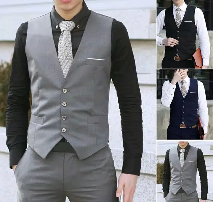 rompi setelan jas /kemeja/ vest pria/waistcoat | Lazada Indonesia