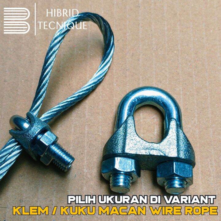 Klem seling kuku macan 3 5 6 8 10 12 16 mm tali kawat baja kabel sling ...