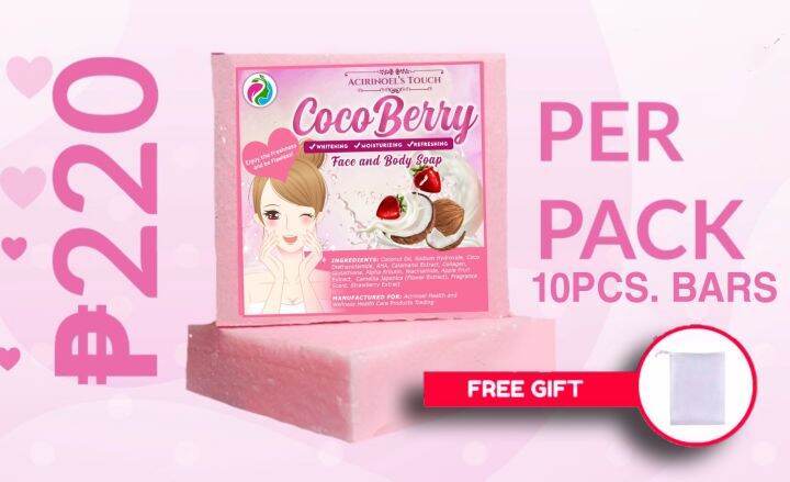 CocoBerry Soap Whitening Face & Body Soap 1kg 10pcs per Pack | Lazada PH