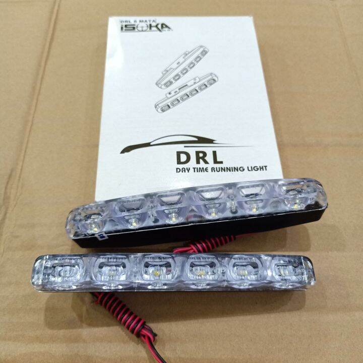 Lampu DRL Lampu LED DRL 12 Volt 6 Titik Nyala Lampu Putih Mobil Universal Model Fortuner ...