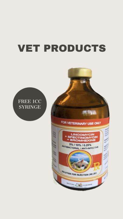 LINCOMYCIN + SPECTINOMYCIN + 100ML FOR ANIMALS WITH FREE SYRINGE ...