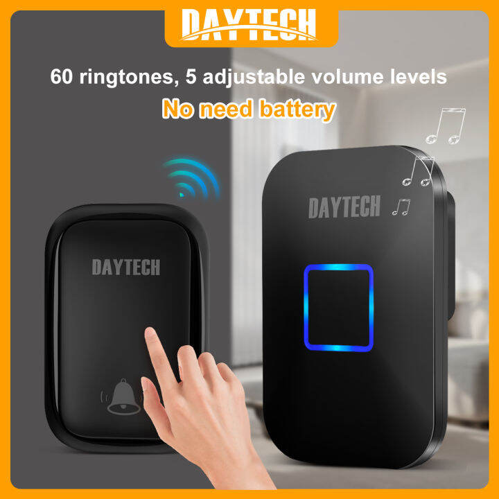 DAYTECH กระดิ่งไร้สาย กริงไร้สาย door bell wireless 5 ระดับ 60 โทนเสียงพร้อม 1 ตัวรับสัญญาณ ระยะ ...