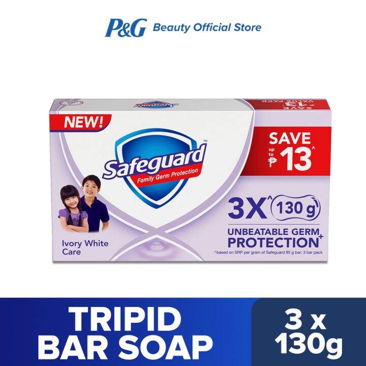 Safeguard Bar Soap Ivory White Care Tripid 130g x 3 | Lazada PH