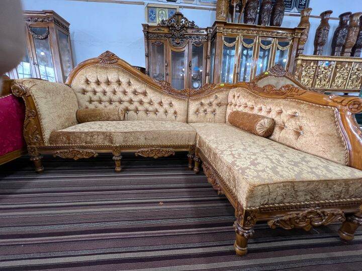 Kerusi Jati set L (sudut) | Lazada