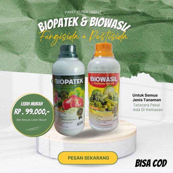 PAKET 2 BOTOL Fungisida & Pestisida BIOPATEK & BIOWASIL - Pupuk Organik ...