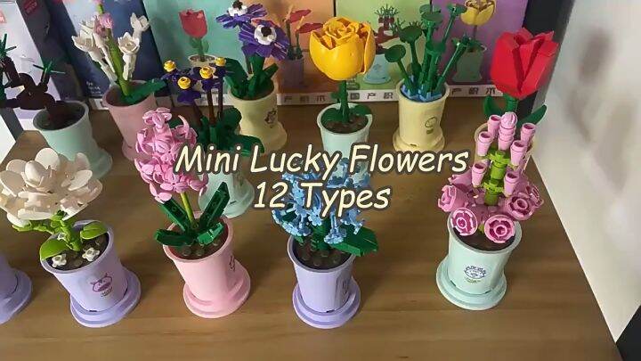 Lucky Mini Flowers 12 Types Building Block Sets Legos Flower Bouquet ...