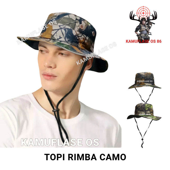 TOPI RIMBA CAMO TOPI GUNUNG HIKING TOPI OUTDOOR TOPI HUNTING FISHING ...