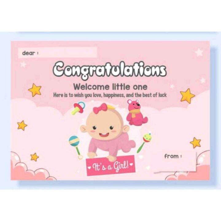 Kartu Ucapan Lahir ( Boy and Girl) | Tag kado bayi | Lazada Indonesia