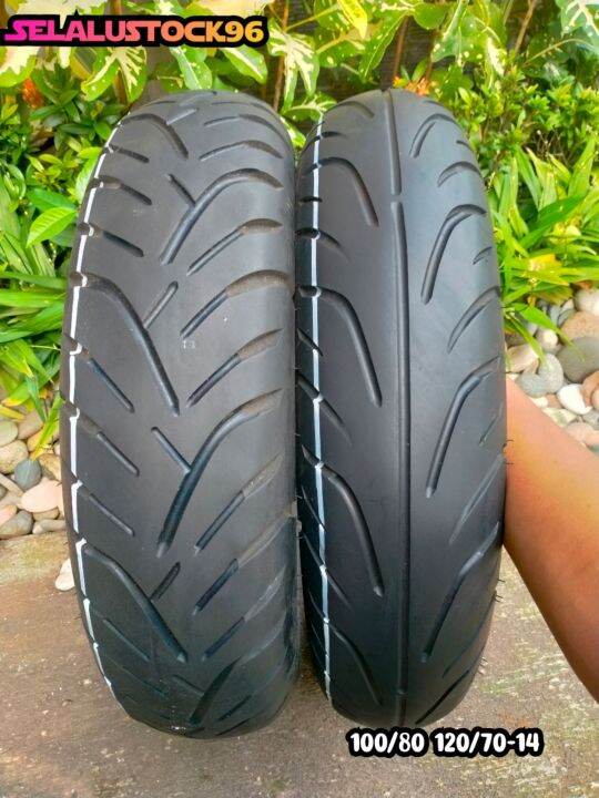 Ban motor standar honda pcx depan belakang 100/80 120/70-14 tubeles ...