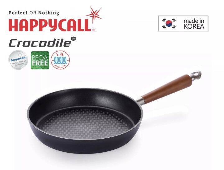 HOT🔥HAPPYCALL 24CM/28CM INDUCTION GRAPHENE NON STICK CROCODILE FRYING PAN/KULAI LEPER/KUALI TAK ...