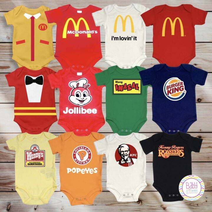 BABY STEECKIES FOOD CHAIN statement onesie (mcdo jollibee mang inasal ...