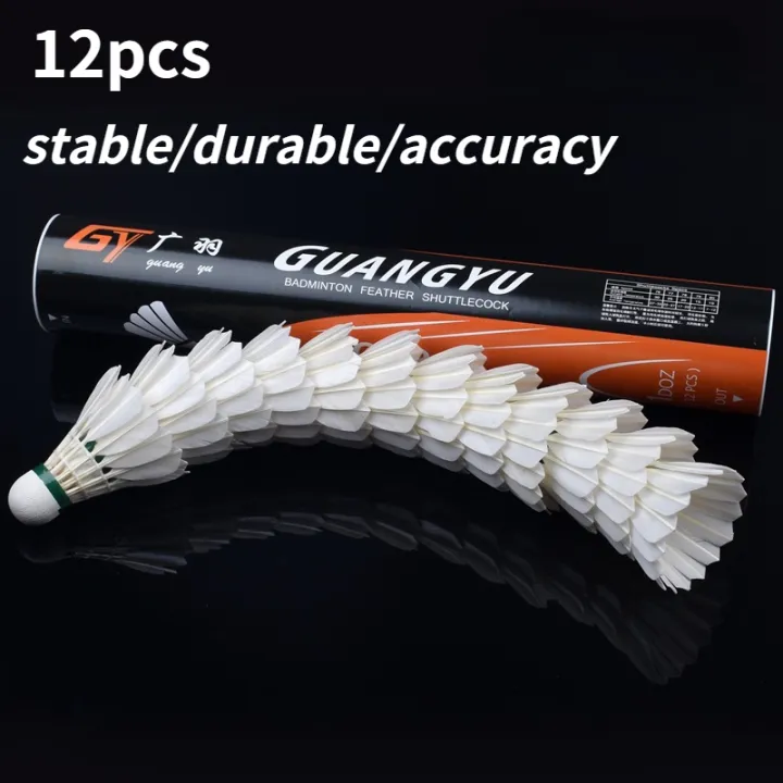 GY 12Pcs Durable Shuttlecock High Quality Duck Feather Badminton for ...