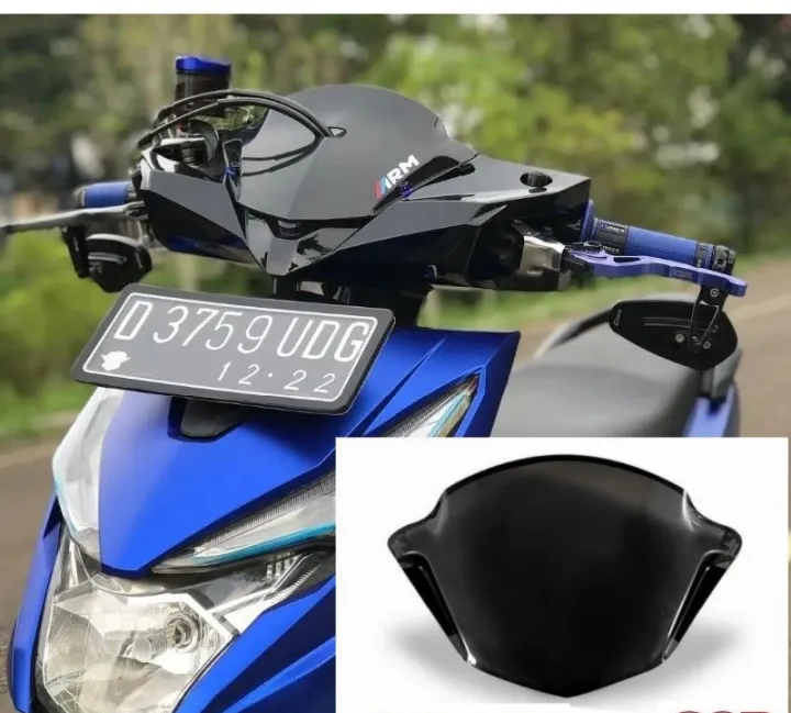 Visor honda beat fi esp bahan akrilik warna hitam kilap universal pnp ...