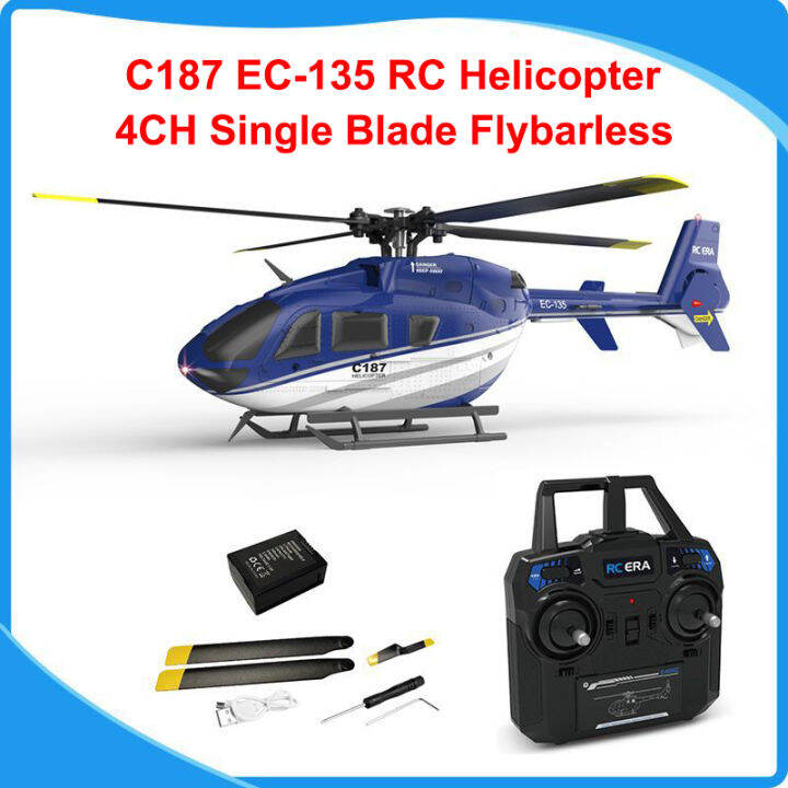 JDD【Available now】【Fast delivery】RC ERA C187 2.4G 4CH Single Blade EC-135 Scale 6-Axis Gyro ...