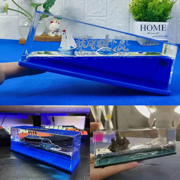 Sissi Titanic Table Cruise Ship Fluid Drift Bottle Desktop Miniatures ...