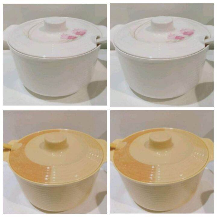 Melawares 8"inch Round Rice Bowl with cover and spoon | Lazada PH