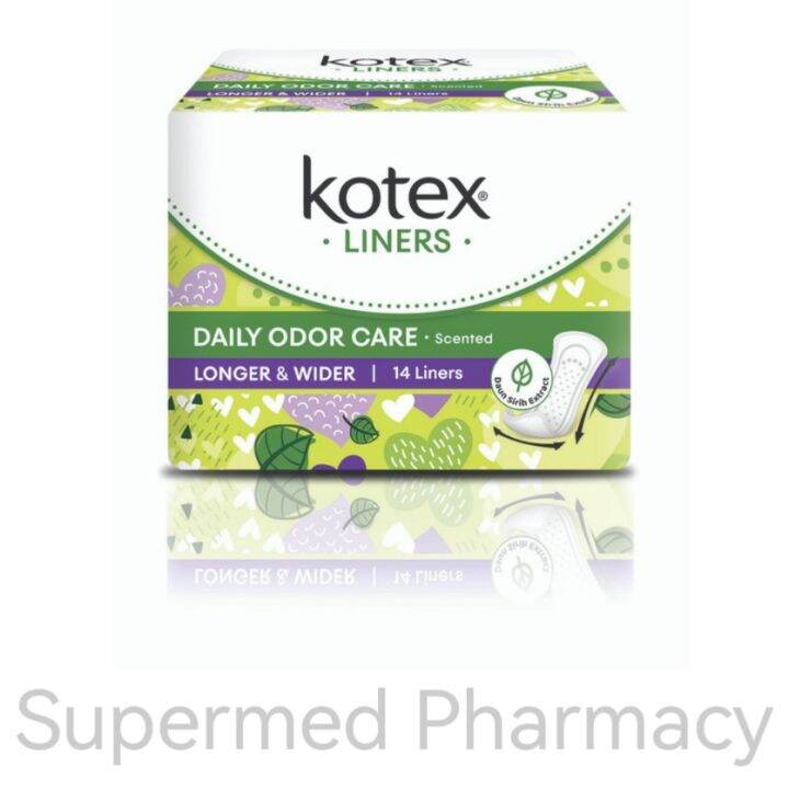 Kotex Pantyliner Daily Odor Care (Longer and Wider) 14's | Lazada