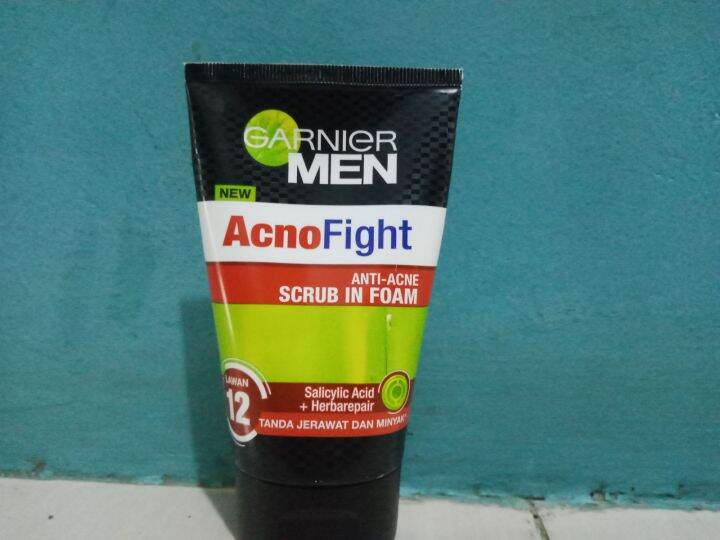 GARNIER MEN AcnoFight Anti Acne Scrub In Foam 100ml | Lazada Indonesia