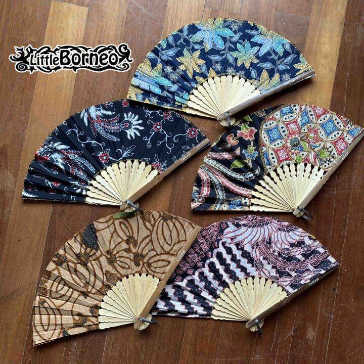100% Handmade KIPAS Batik Nyonya Hand Fan Batik Design Kipas Kain | Lazada