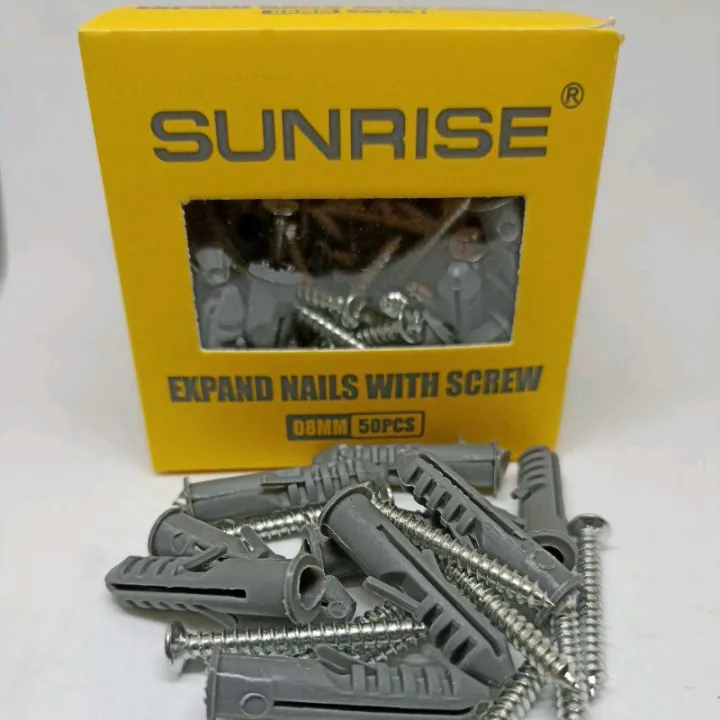50pcs TOX with Screw (Expand Nails with Screw, Sunrise Brand) 6mm 8mm 10mm | Lazada PH