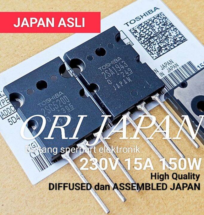 TOSHIBA 2SA1943 2SC5200 ASLI JAPAN (SATU SET) TRANSISTOR 2SA1943 TRANSISTOR 2SC5200 TOSHIBA ...