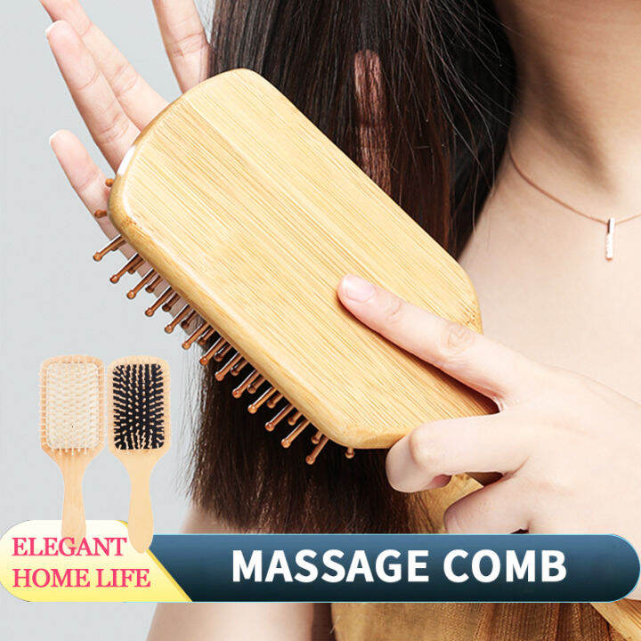 【Japanese Original】Healthy Massage Combs with Wooden Handle Hair ...