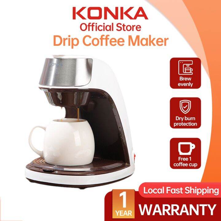 KONKA Coffee Machine Household Mini Coffee Maker With Free Ceramic Cup ...