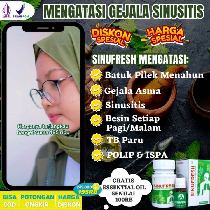 PROMO SINUFRESH Herbal Original Obat Sinusitis Mengatasi Sinus ...