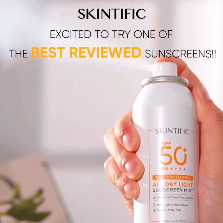 Skintific Sunscreen Spray All Day Light Mist Whitening Anti UV UVA UVB ...
