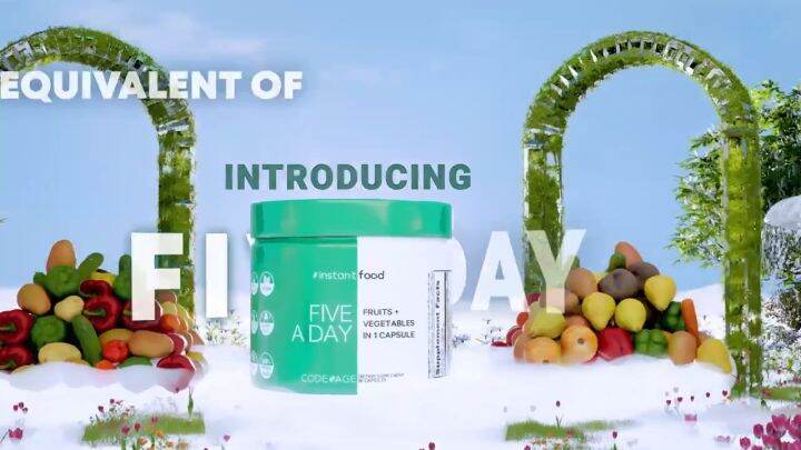 Codeage Instant food Five a day (30 Capsule) 5 Servings of Fruits & Veggies Equivalent in 1 ...