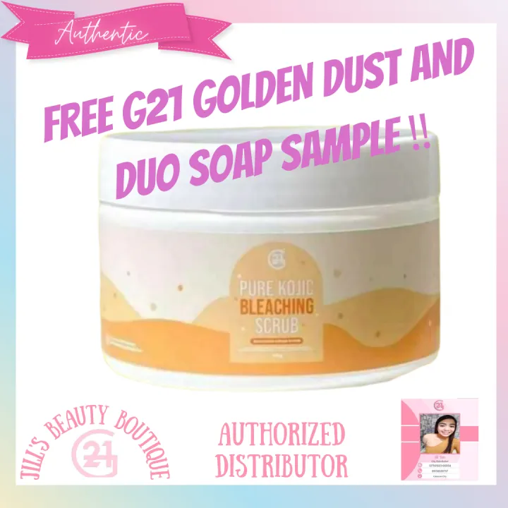 G21 PURE KOJIC BLEACHING SCRUB with FREE G21 Duo and Golden Dust Soap ...